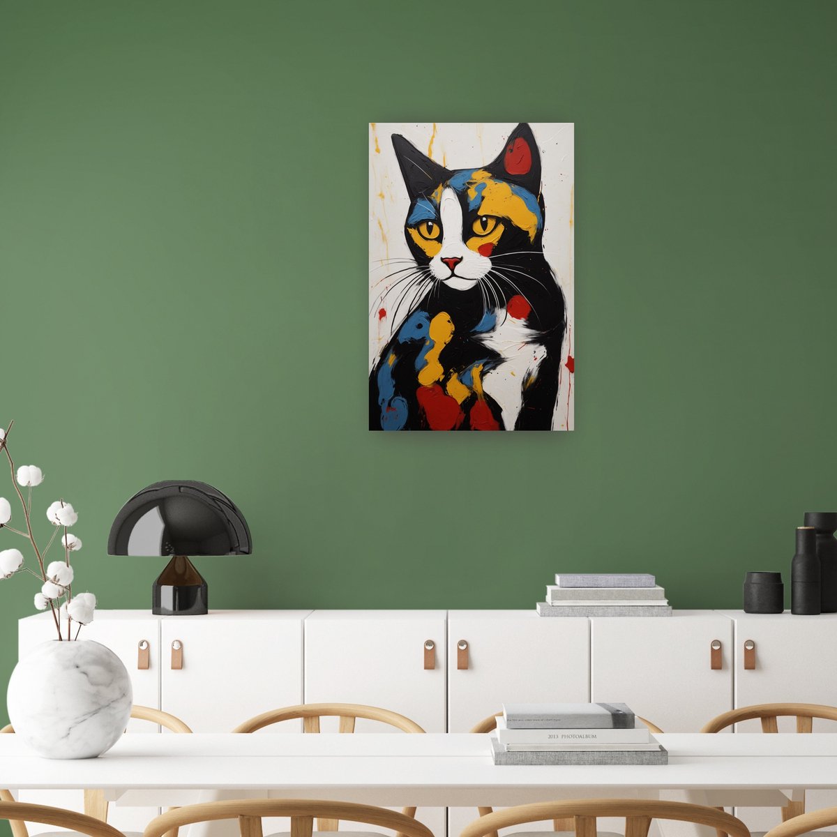 Kat Jackson Pollock stijl poster - Kat muurdecoratie - Posters Jackson ...