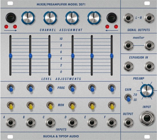 Tiptop Audio Model 207t Mixer / Preamp - Mixer modular synthesizer | bol