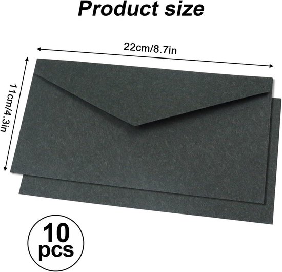 Allecto Plus - 10-Pack Vintage Zakelijke Enveloppen voor Bruiloft en ...