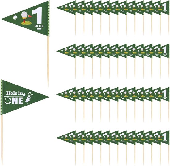 50pcs Golf Themed Toothpick Flags - Hole in One - 1st Birthday - Golf ...