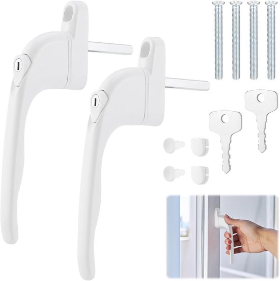 2pcs Window Handles voor UPVC Windows - UPVC Window Handle met Sleutel ...