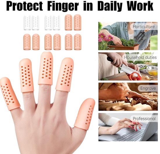 Allecto Plus - 12 stuks siliconen vingerbescherming ter preventie van ...