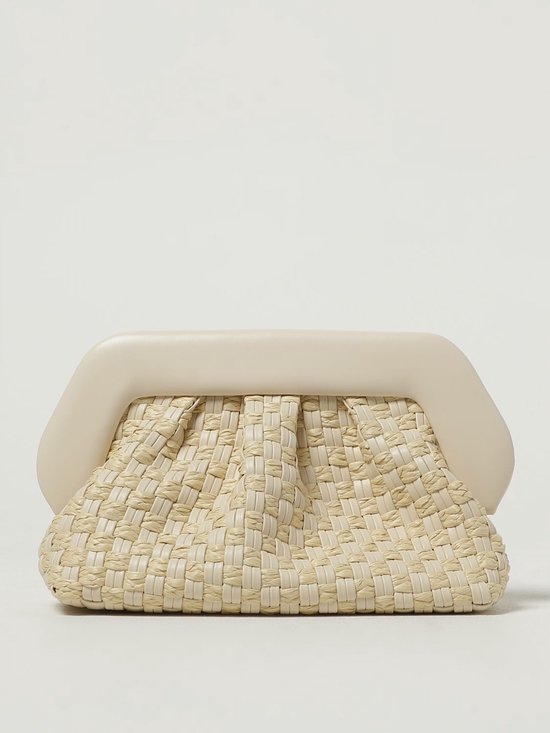 Woven Raffia Clutch Bag Wo - Blush Pink Crossbody Bags | bol