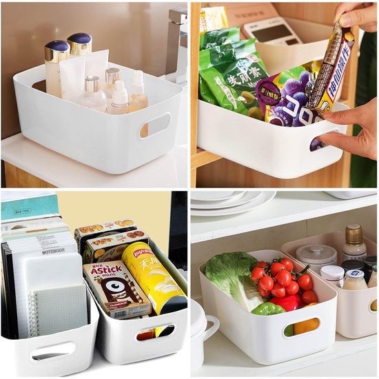 Duurzame opbergdozen - set van 6 - wit - PP materiaal | bol