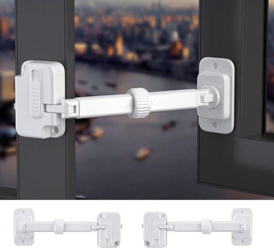 Raamstopper - Twee delen - 18,5×6×1,8 cm - Raamstopper - Verstelbaar ...