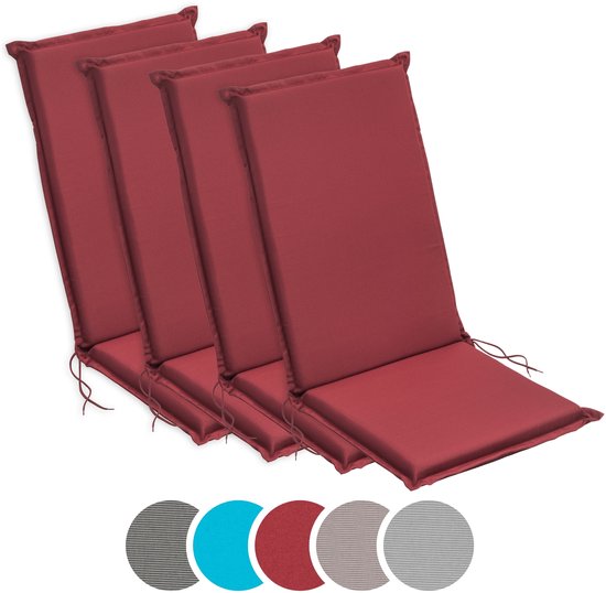 sleepling 50 x 120 cm Outdoor stoelkussen met hoge rug | set van 4 ...