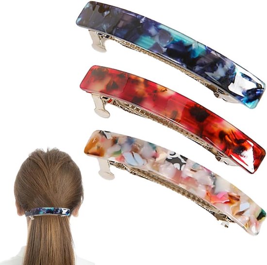 JGS Premium - Set van 3 automatische haarspelden voor dames - dun haar ...