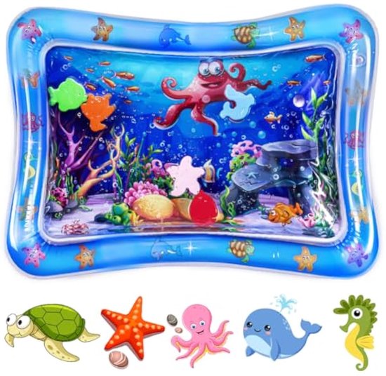Opblaasbare Tummy Time watermat, opblaasbare speelmat, sensorisch ...