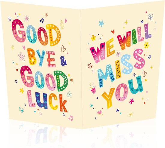 Grote Wenskaart Afscheid met Envelop - Afscheidscadeaukaart Collega's ...