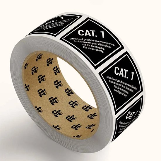 Categorie 1 stickers op rol - 15 x 15 cm - 159 stickers per rol | bol