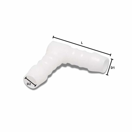 Slangkoppeling 16mm, Kunststof Hoek Slangkoppeling 90° | bol