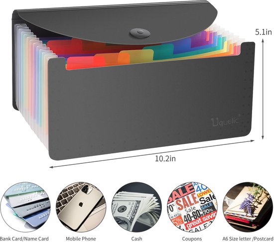 Uquelic 13 Pocket File Organizer – Uitbreidbare map voor documenten ...