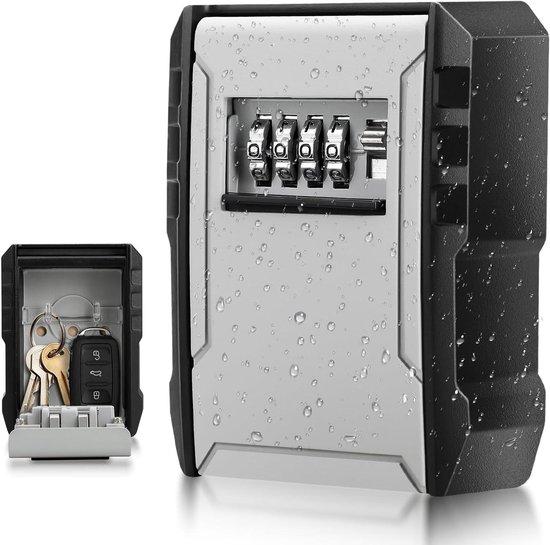 Wall Mounted Key Safe with Number Code - Key Box with Code Outside for ...
