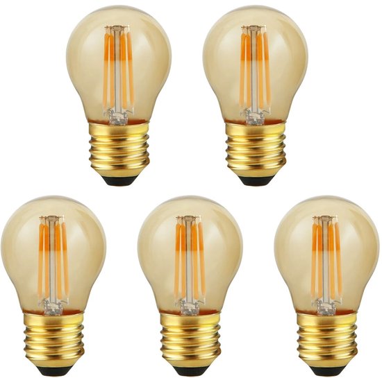 SPL E27 LED Lamp 4W Dimbaar - CRI 90 - Goud - Extra Warm Wit - LED Filament G45 -... | bol