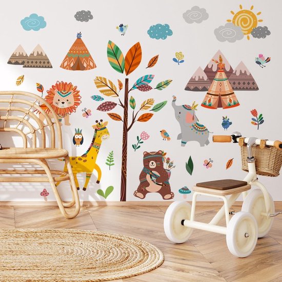 Allecto Plus - Bos Dieren Muurstickers voor Babykamer en Klaslokaal Decoratie met... | bol