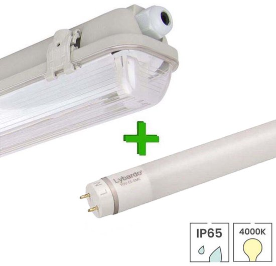 TL Lamp 60cm Prof - IP65 Armatuur incl. LED Buis - 9W - 4000K Neutraal ...