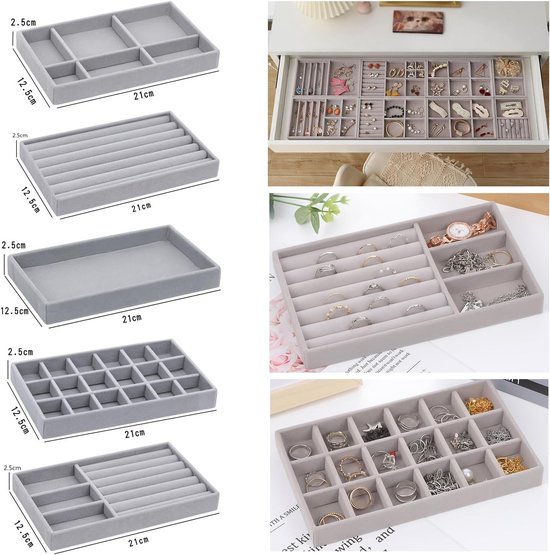 Praktische en Stijlvolle Sieraden Organizer Set voor Lade en Kastopslag ...