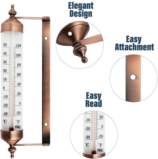 Bronze effect design outdoor thermometer - stylish and practical ...