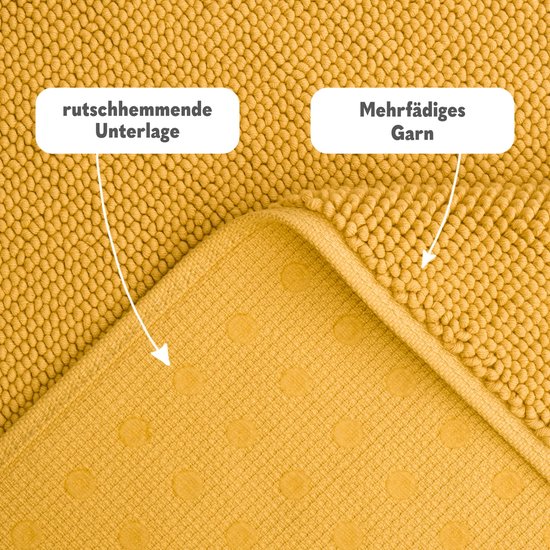 Hammetex 100% katoenen antislip badmat, 51x86 cm grote badmat voor de ...