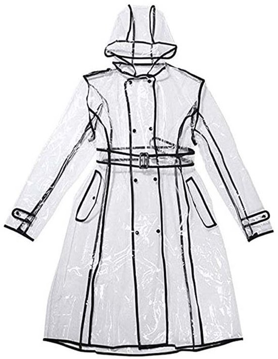 Transparante regenjas tailleband modieuze regenjas EVA lange regenjas ...