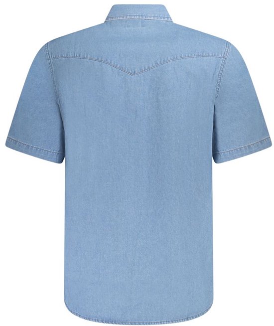 Cowboy Cut Denim Shirt Short Sleeves - Light Blue | bol