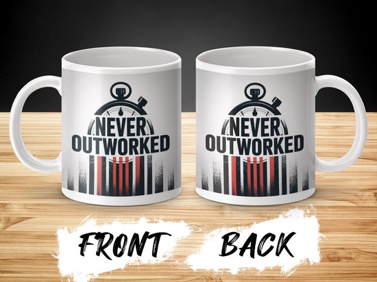Never Outworked Mug, Motivatie Koffie, Fitness Geschenk, Sport Mok ...