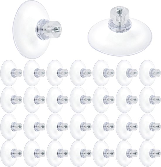 Zuignappen met Schroefdraad - 30 Stuks - Transparant PVC - 45 mm | bol