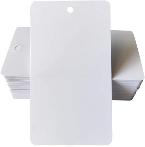 Mini blanco papieren etiketten met gat - milieuvriendelijke labels voor ...