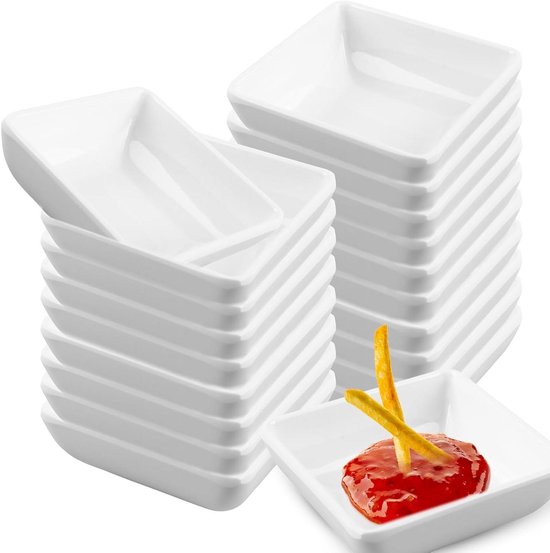 Allecto Plus - Set van 18 stapelbare vierkante dipschaaltjes voor ...