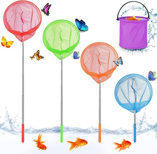 Allecto Plus - Vlindernet set van 4 telescopische schepnetten voor ...