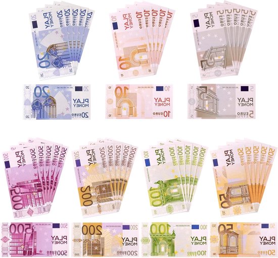 Euro Speelgeld Set 175 Biljetten Met Verschillende Euro Denominaties ...