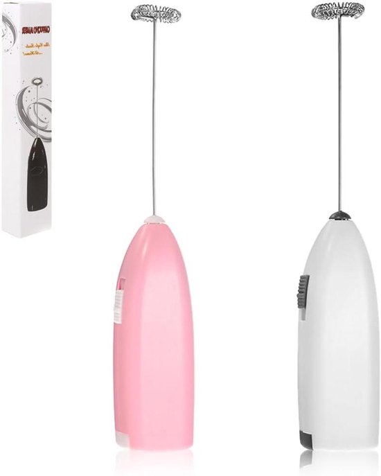 Elektrische melkopschuimer met mini-garde voor koffie en cappuccino - Set van 2 - Op... | bol