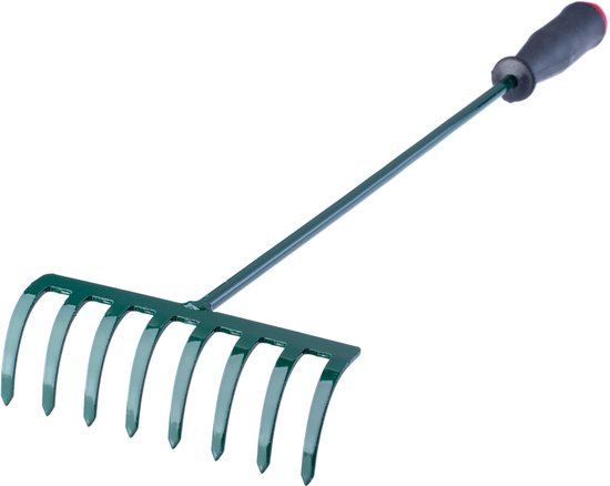 KADAX Hark, kleine hark met steel, bladbezem van metaal, bladhark voor ...
