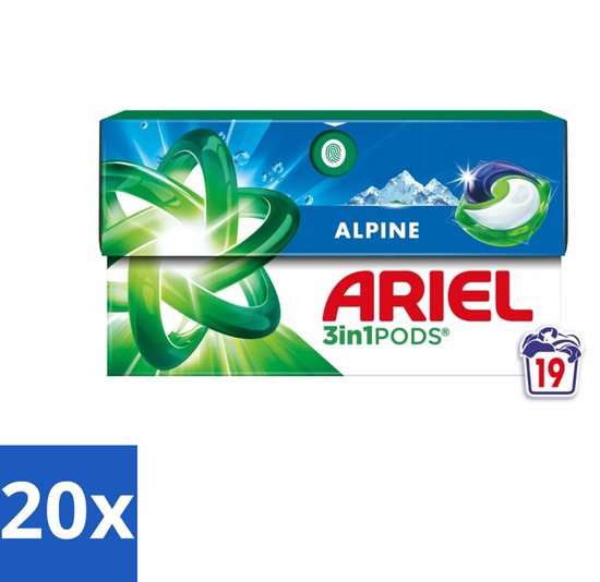 Ariel - 3in1 Wasmiddel Pods - Alpine - 19 Pods - Bulkverpakking - 20 ...