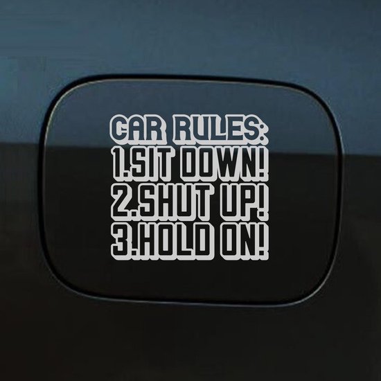 Bumpersticker - Car Rules - 14x13 - Licht Grijs | bol