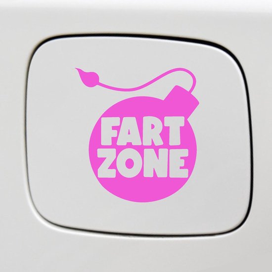 Bumpersticker - Fart Zone - 14x13 - Roze | bol