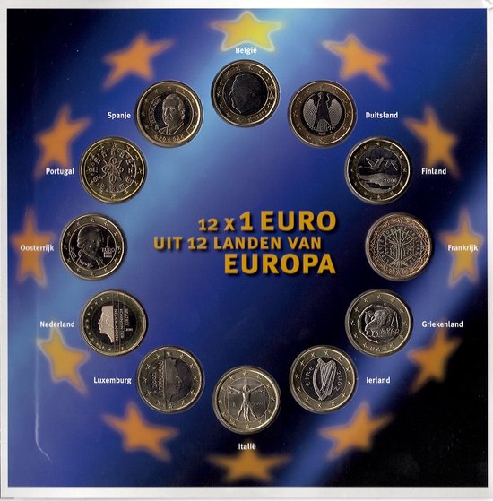 12 x 1 Euro uit de 12 landen van Europa. | bol