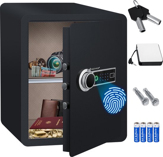 KESSER® Elektronische Kluis met cijferslot en Vingerafdruk - 40x50x40cm ...