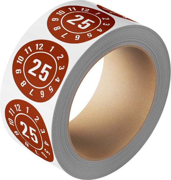 Keuringssticker met jaartal op rol 40 mm - 580 per rol 2025 | bol