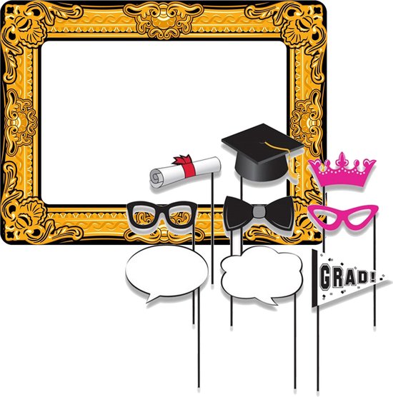 Foto prop set met frame - geslaagd - 11-delig - opblaasbare fotolijst ...