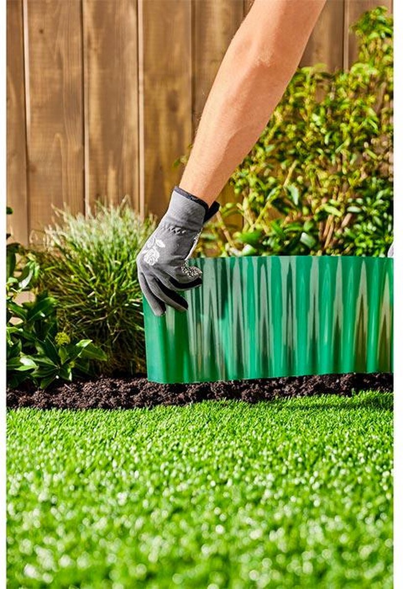 Kunststof borderrand / tuin afboording / perkrand groen - 9 meter | bol