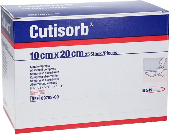 Cutisorb absorberend kompres steriel 10 x 20 CM (25 stuks) BSN - Wit ...