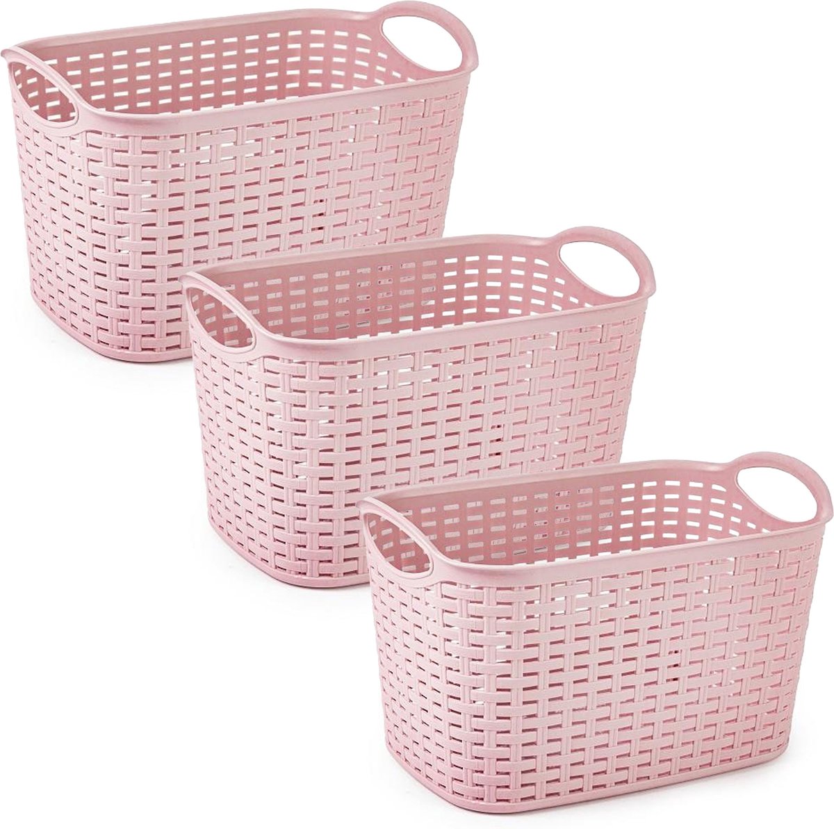 Plasticforte opbergmand/kastmandje - 3x - 19 liter - roze - kunststof - 29 x 39 x 25 cm | bol.com