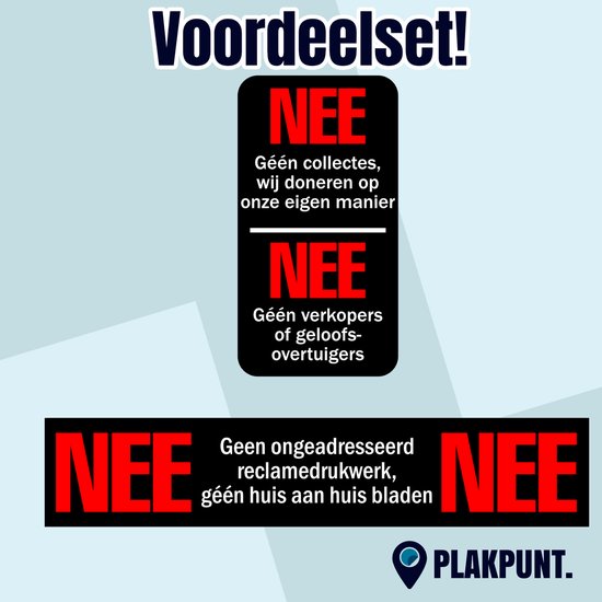 Geen collecte Sticker + Nee Nee Sticker - brievenbus sticker ...