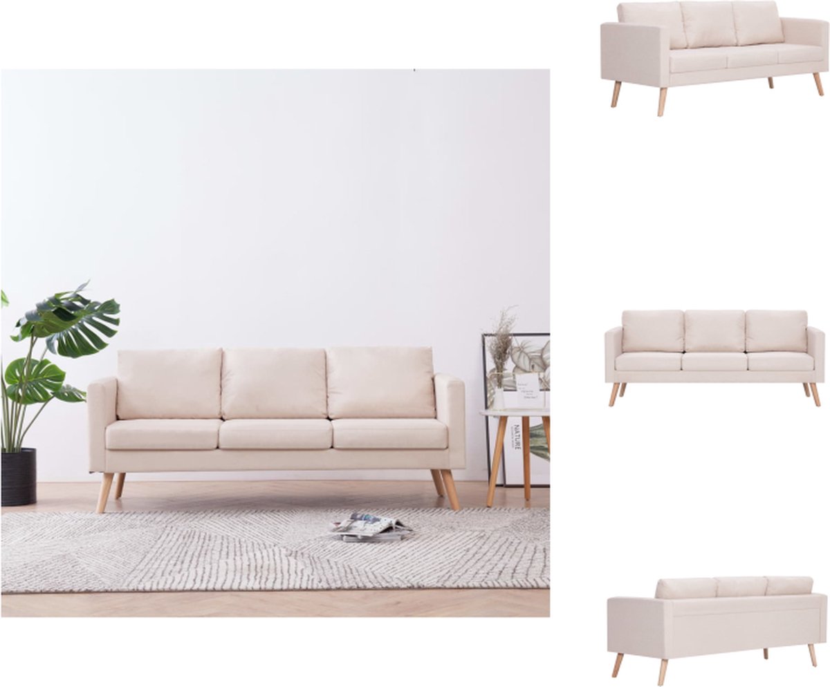 vidaXL 3-zitsbank - Stoffen bank - Breed zitoppervlak - Dik gevulde ...