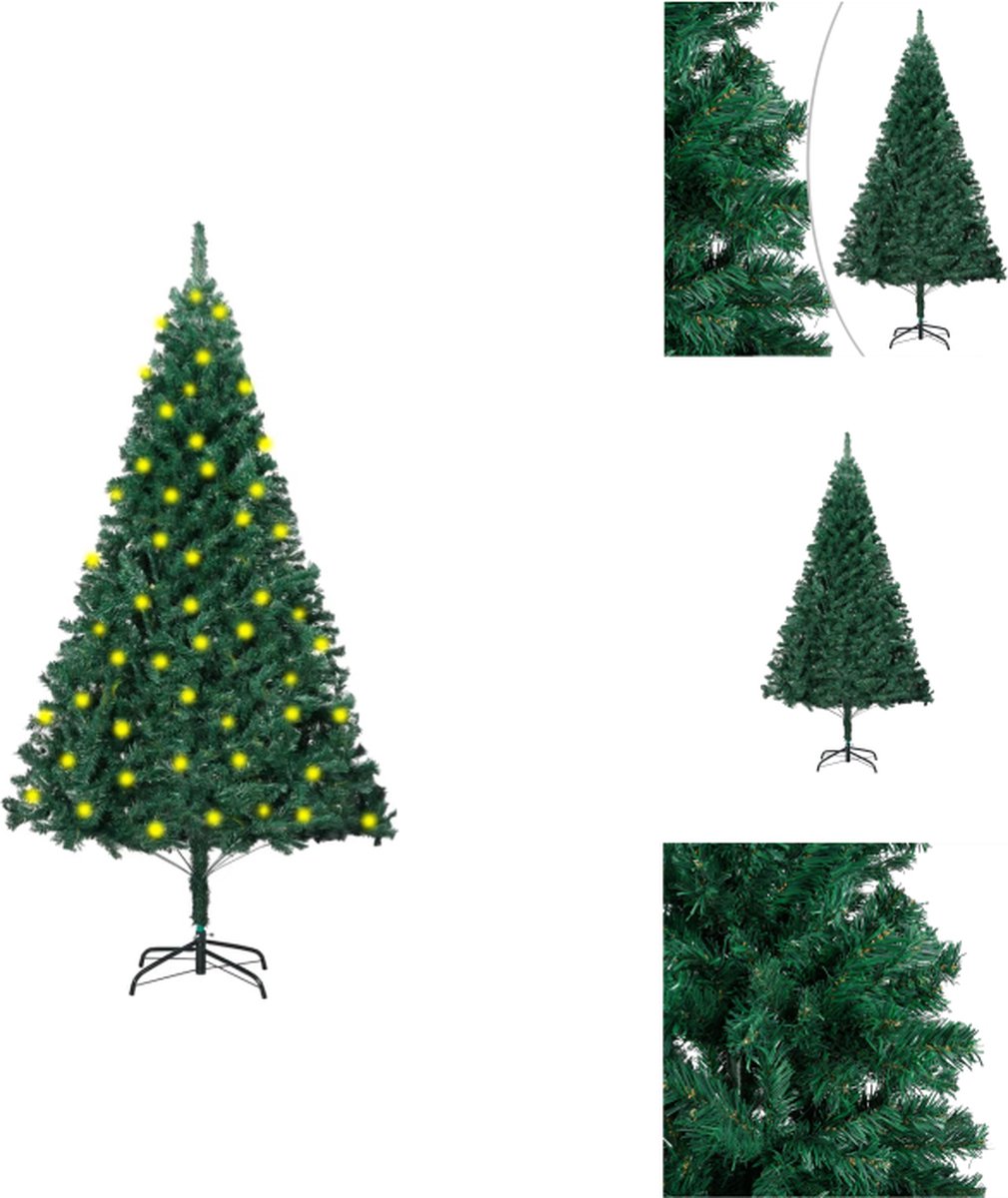 vidaXL Kunstkerstboom - vidaXL - Kerstboom - 180 cm - Met LED ...