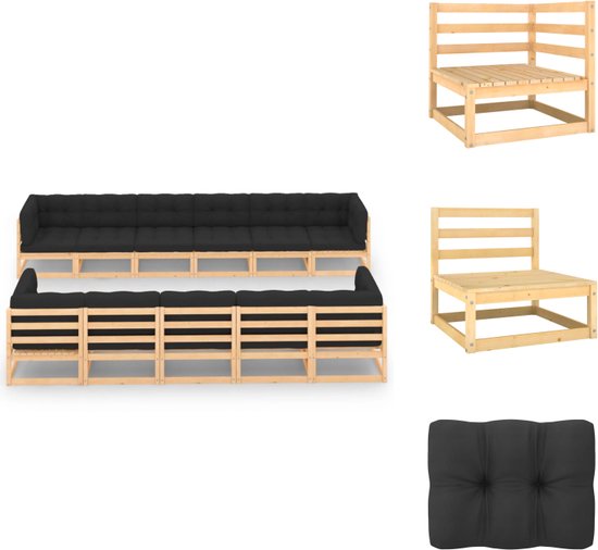 vidaXL Pallet Loungeset - Hoekbank en Middenbank - Antraciet ...