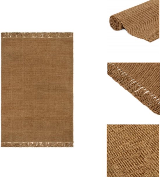 vidaXL Geweven Jute tapijt - 160 x 230 cm - Natuurlijke jutetint ...