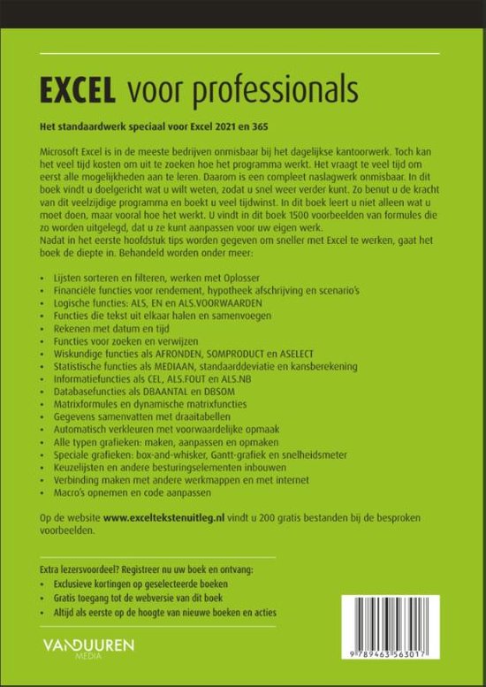Het complete boek - Excel voor professionals | 9789463563017 | Wim de Groot | Boeken | bol