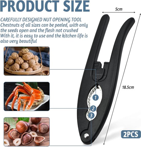 Pack of 2 Nutcrackers, Walnuts, Multifunctional Nutcracker, Nutcracker ...